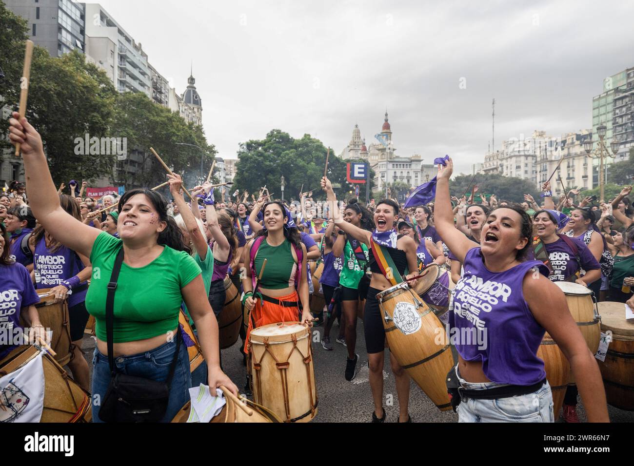 March 8, 2024, Buenos Aires, Buenos Aires, Argentina: A group of women ...