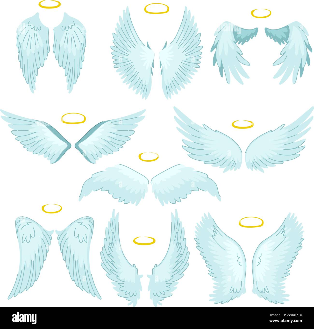 wing angel set cartoon vector illustration Stock Vector Image & Art - Alamy