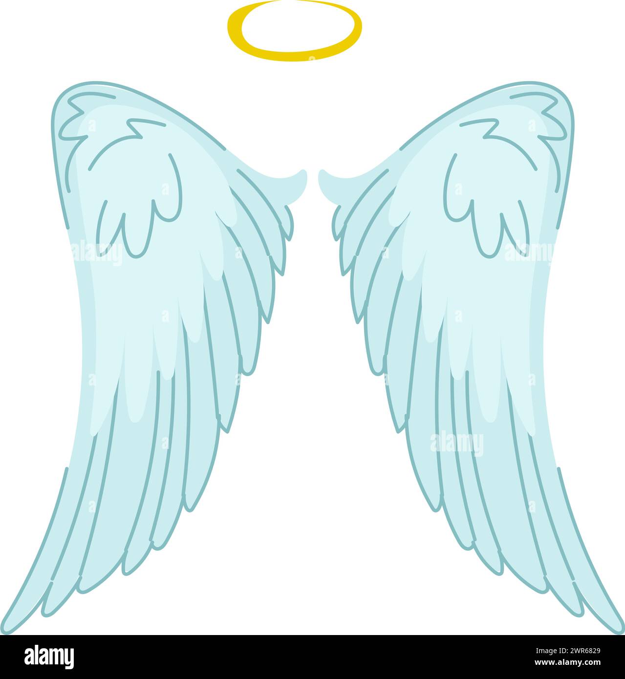 outline wing angel cartoon vector illustration Stock Vector Image & Art ...