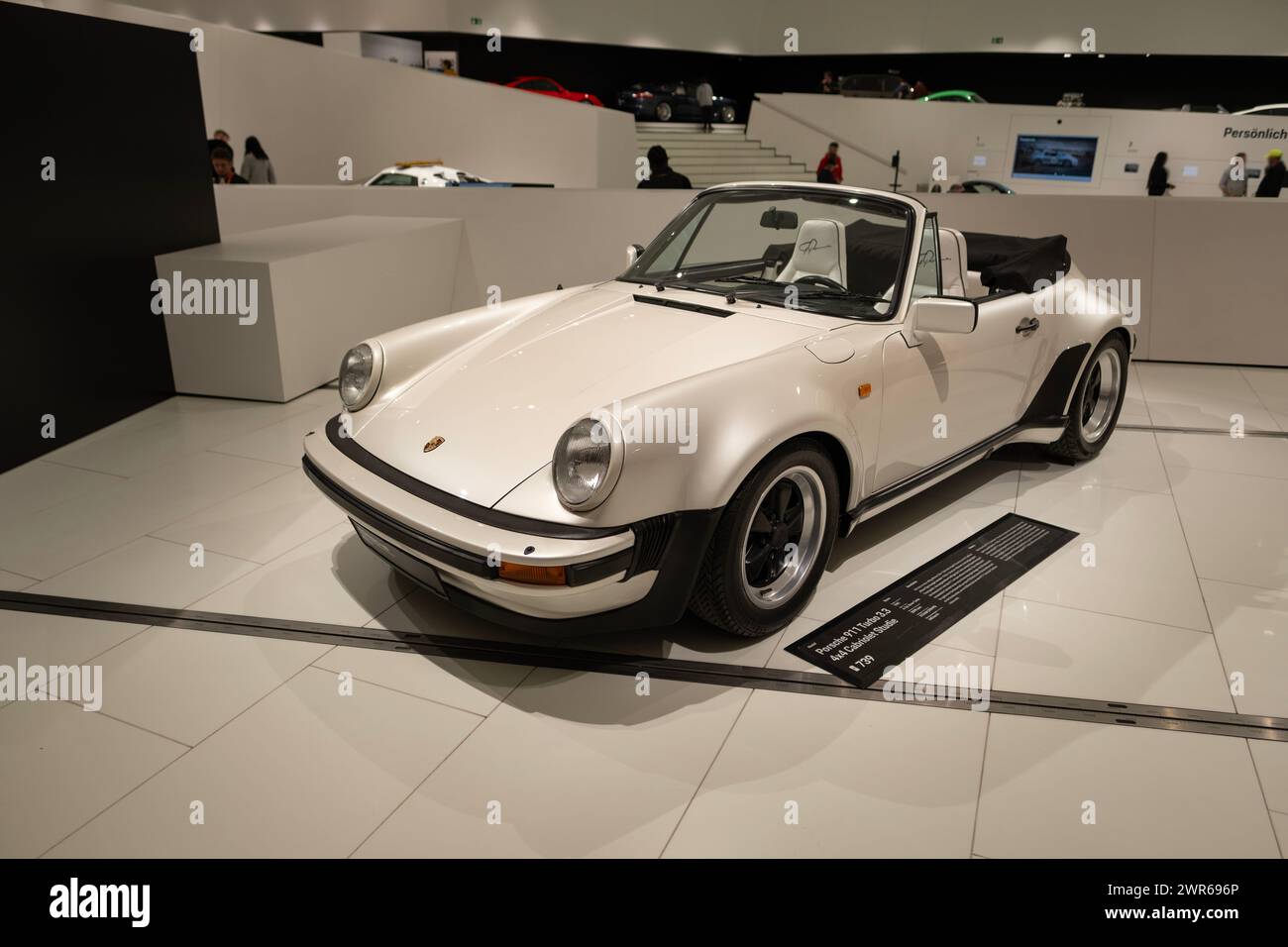vintage white Porsche 911 Turbo 3.3, classic car on display Porsche ...