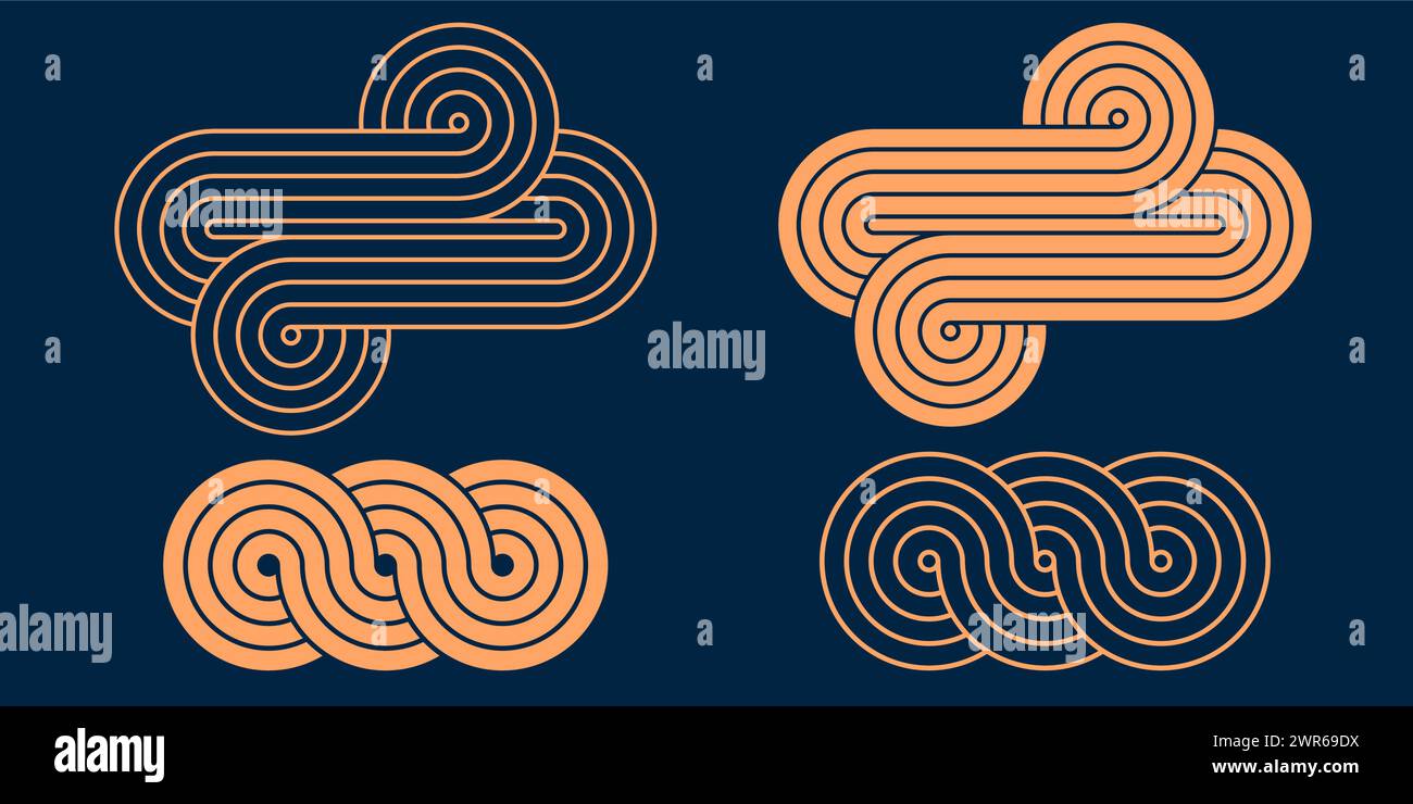 Geometric lines zen patterns. Abstract black arches and shapes. Balance ...