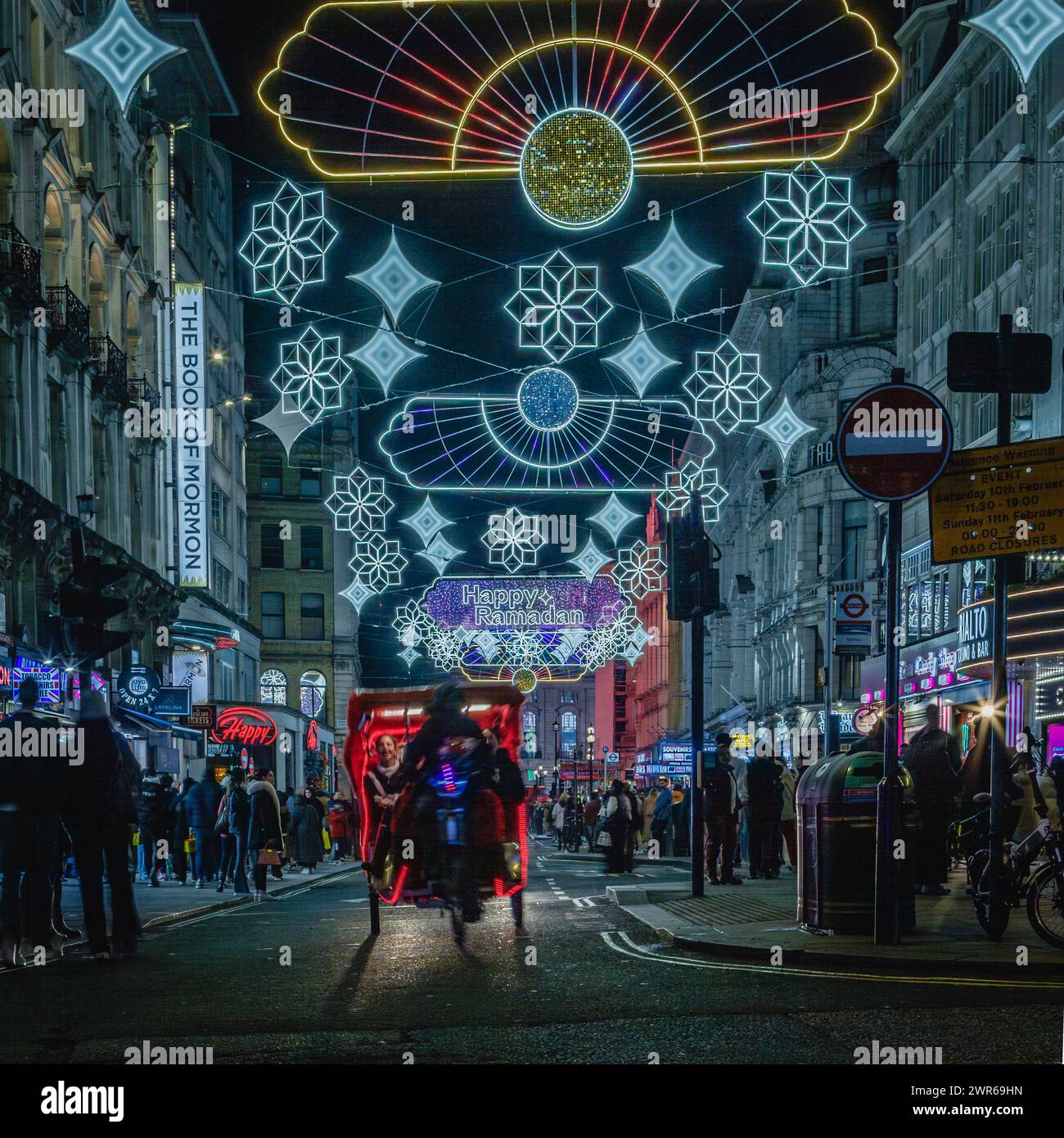 London is illuminated with ramadan signs during the islamic holy month ...