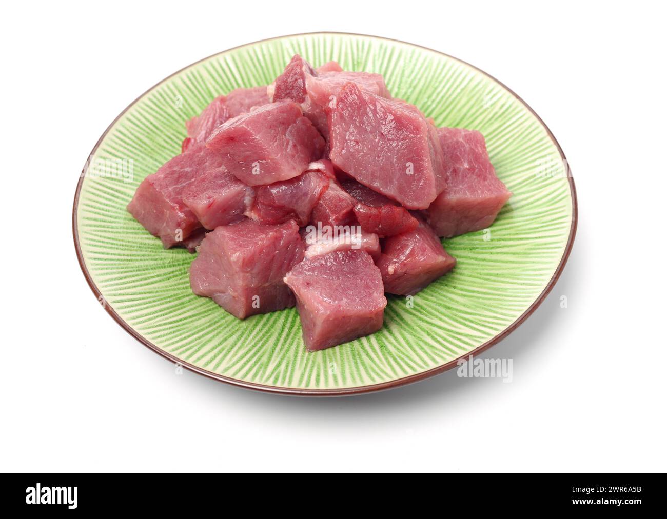 huge red meat chunk isolated over white background Stock Photo - Alamy
