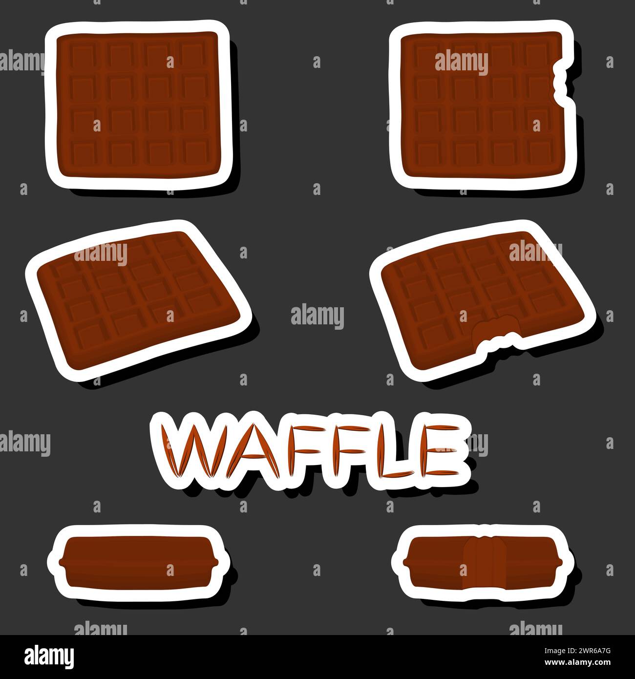 Illustration on theme big kit different types biscuit waffle with cell ...