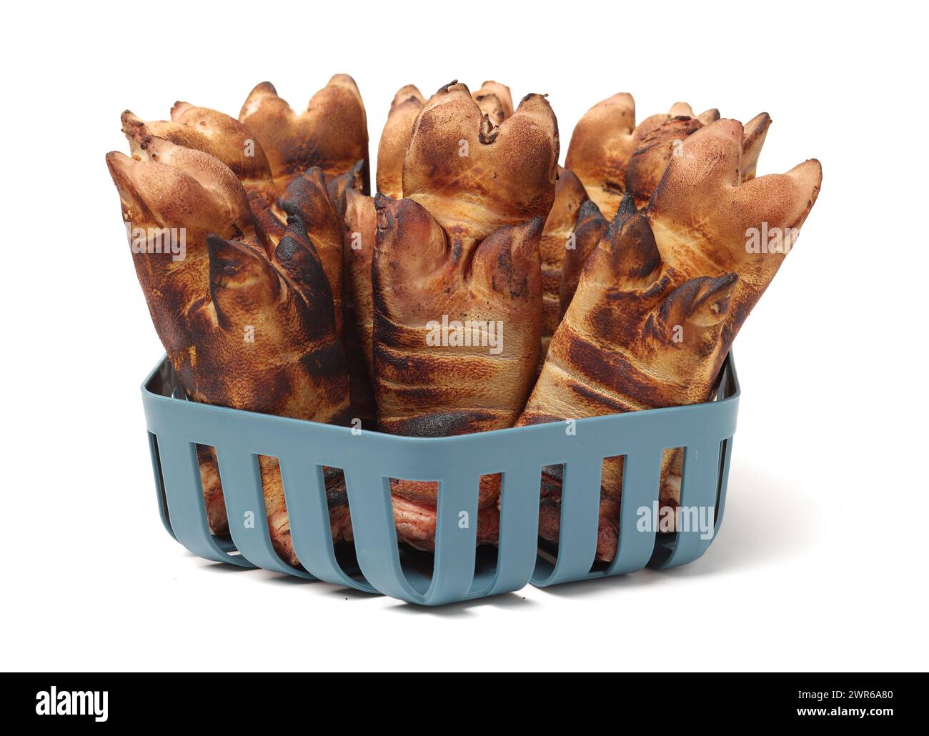 fresh pig trotter on white background Stock Photo - Alamy