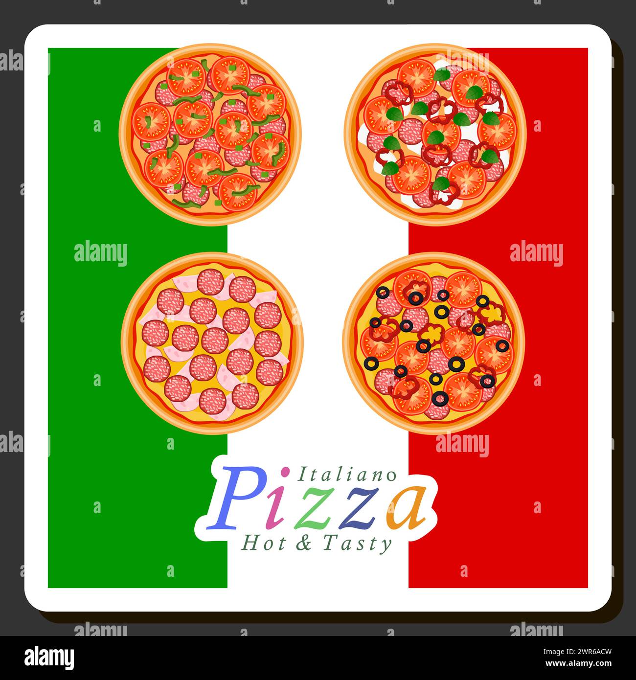 Crispy pizza margherita on Stock Vector Images - Alamy