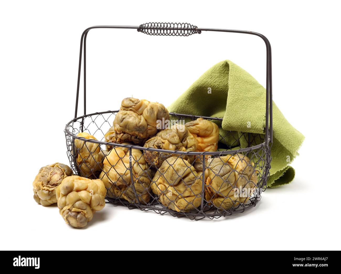 hot pickled mustard tuber on white background Stock Photo - Alamy