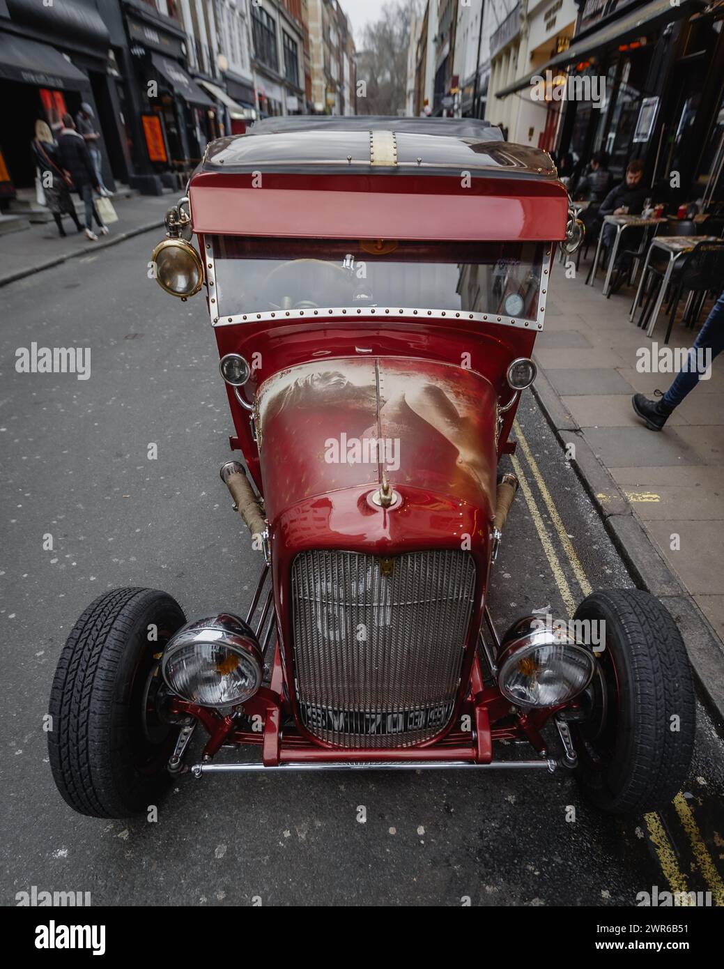 A restored 1928 Ford Model A car in London's Soho Stock Photo - Alamy