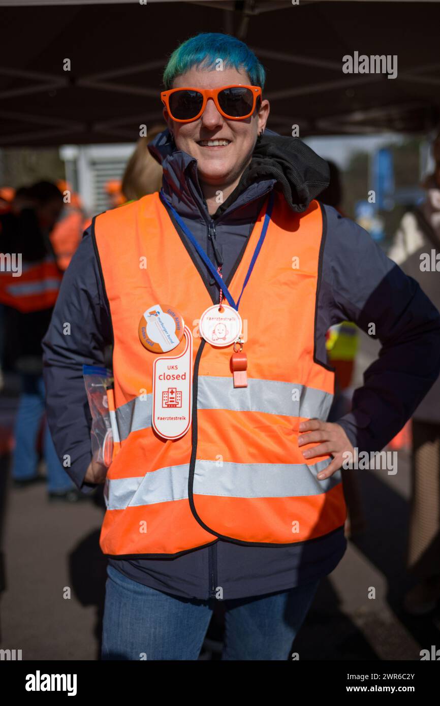 Homburg, Germany. 11th Mar, 2024. Diana Praschmo-Weingart, striking ...