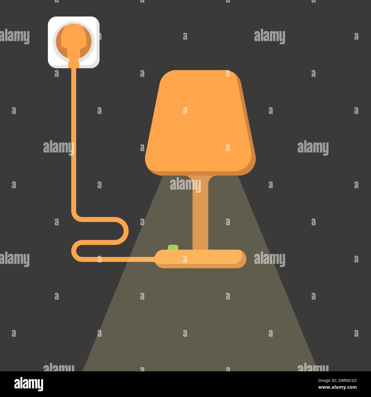 Table lamp vector. Light from the night light icon. Lighting logo ...