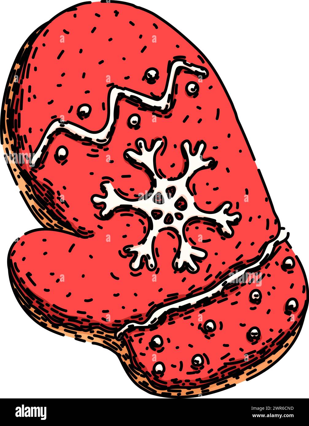 gingerbread gingerbread sketch hand drawn vector Stock Vector Image ...