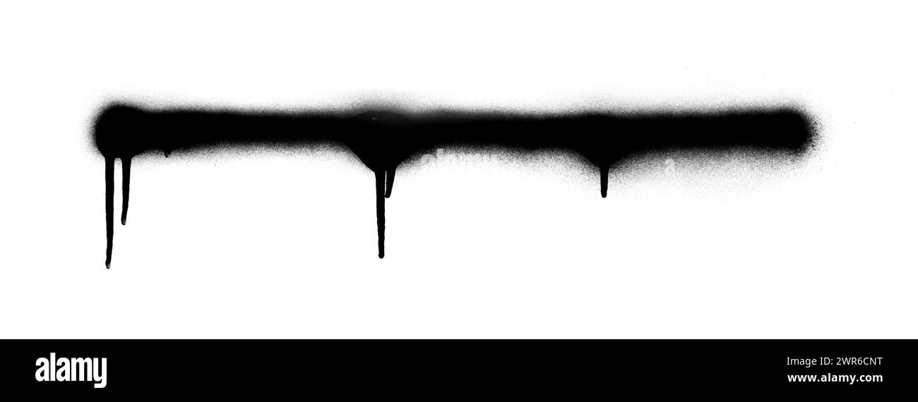 Grunge style shape. Spray painted line with drip Stock Photo - Alamy