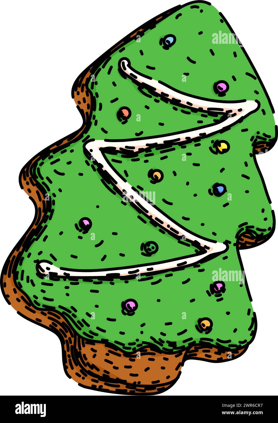 tree gingerbread sketch hand drawn vector Stock Vector Image & Art - Alamy