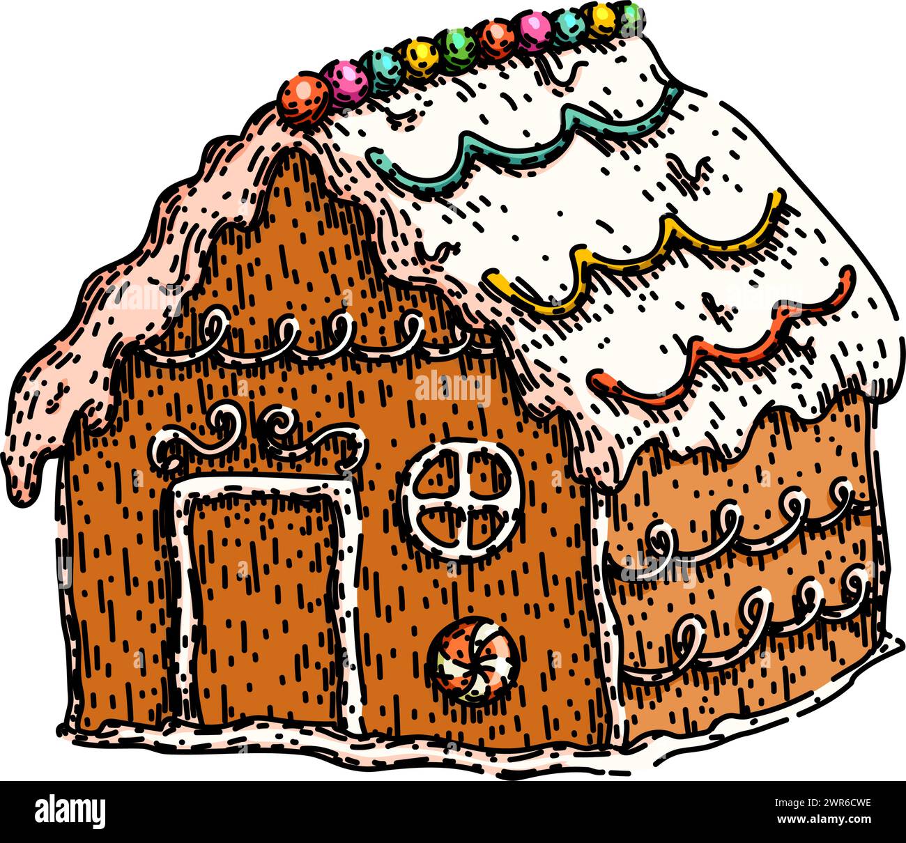 house gingerbread sketch hand drawn vector Stock Vector Image & Art - Alamy