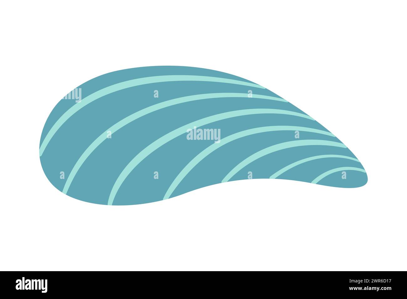 Hand drawn Mussel Seashell. Cartoon style flat illustration seashell ...