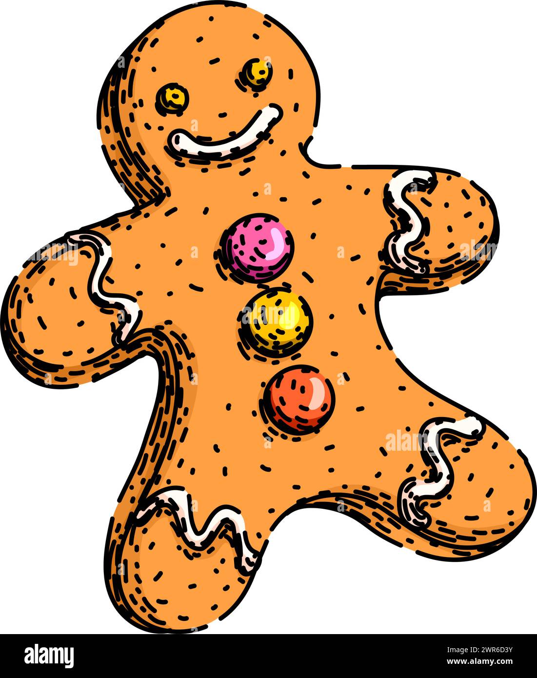 man gingerbread sketch hand drawn vector Stock Vector Image & Art - Alamy