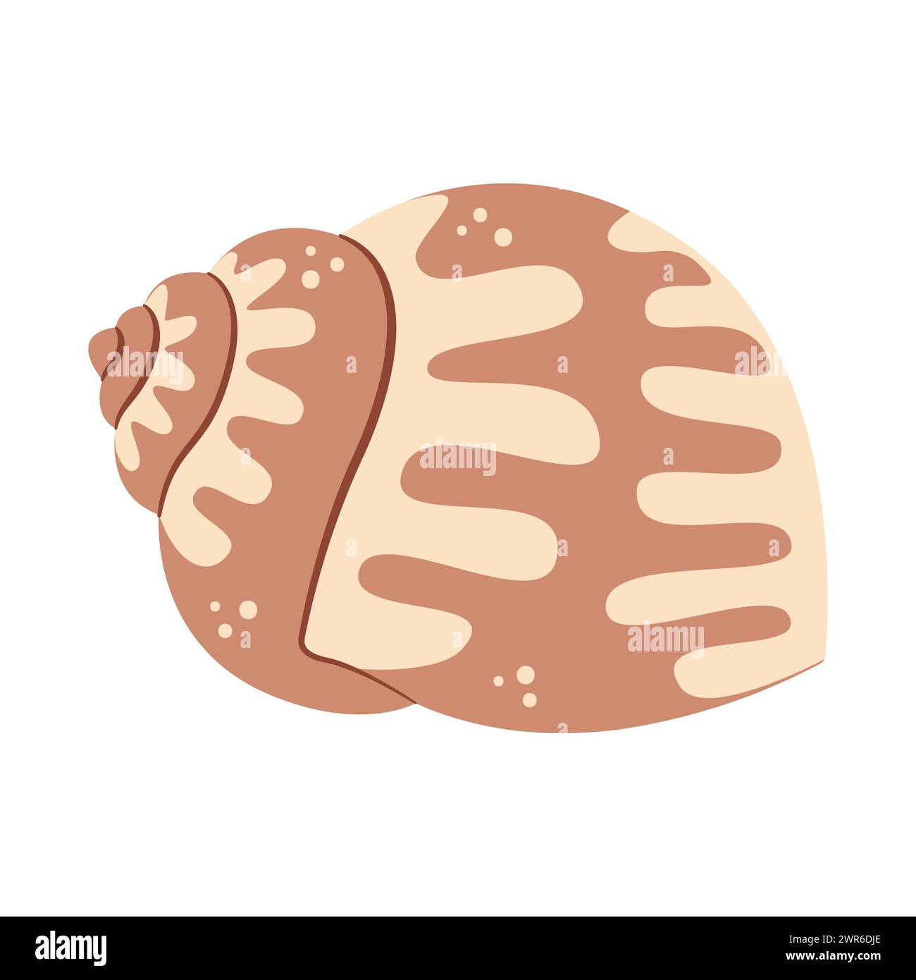 Hand drawn Seashell. Cartoon style flat illustration seashell isolated ...
