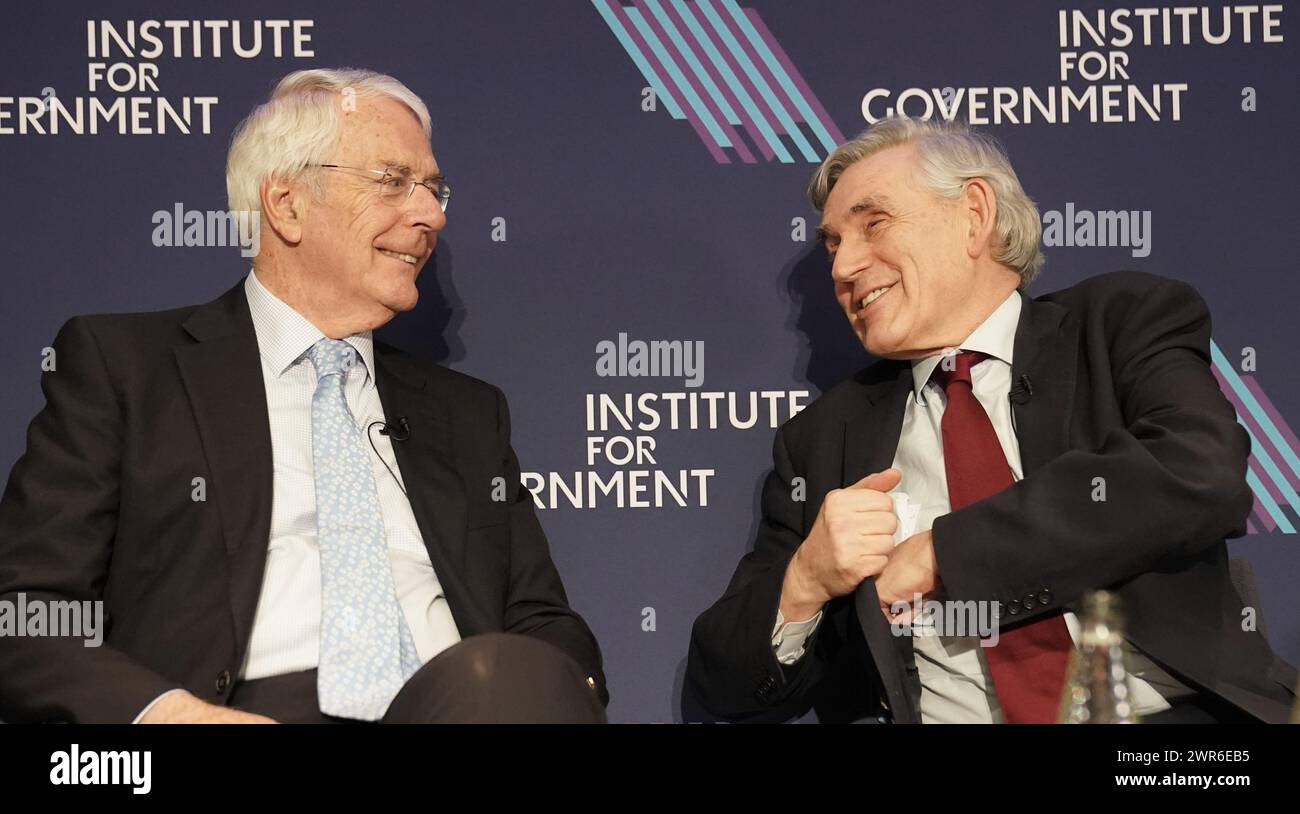 Former prime minister John Major (left) and former prime minister ...