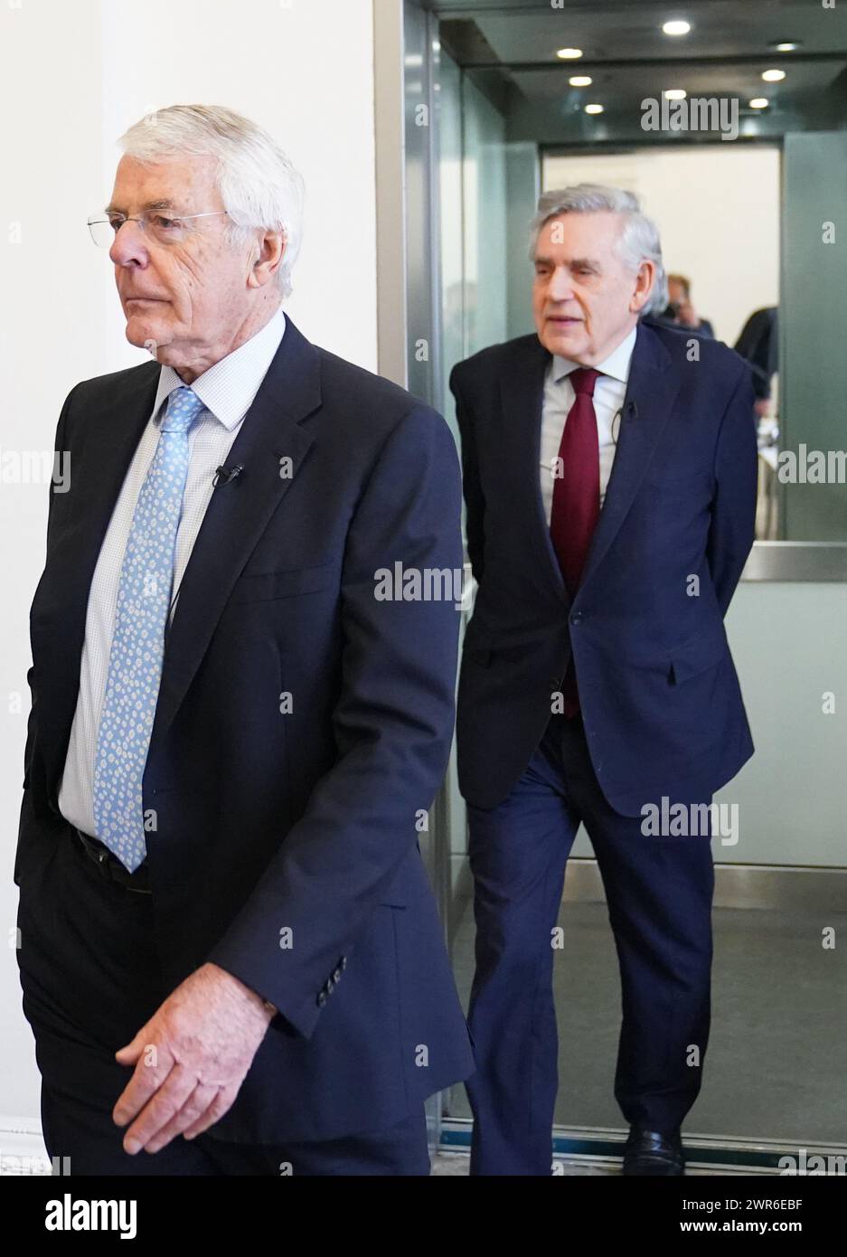 Former prime minister John Major (left) and former prime minister ...