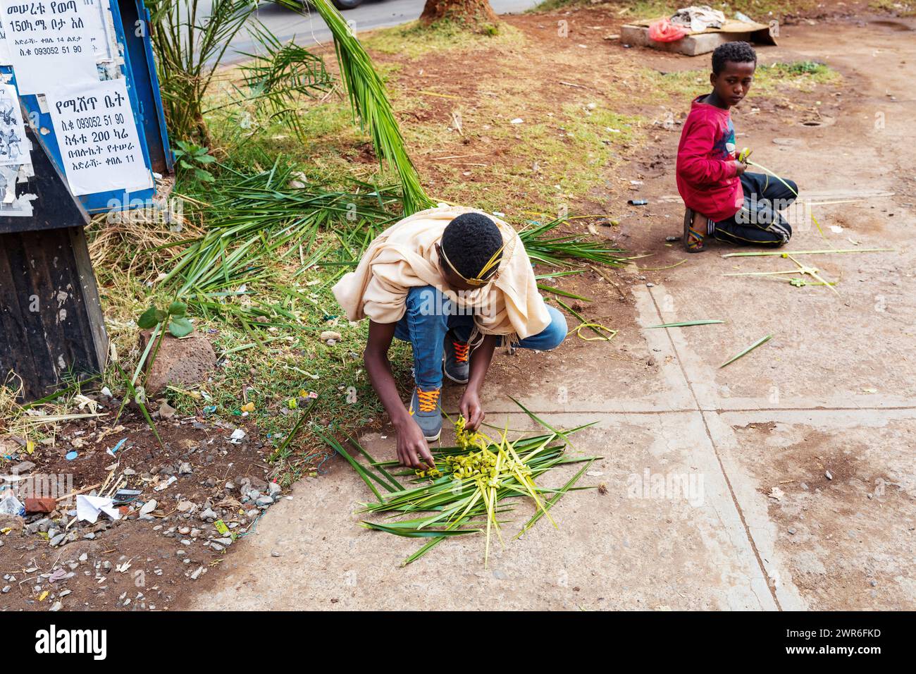 Bahir Dar, Ethiopia - April 21, 2019: Vendors in Bahir Dar sell ...