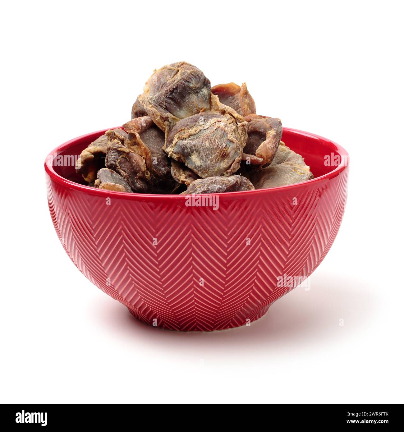 Chinese Waxed Salted Chicken gizzard on white background Stock Photo ...
