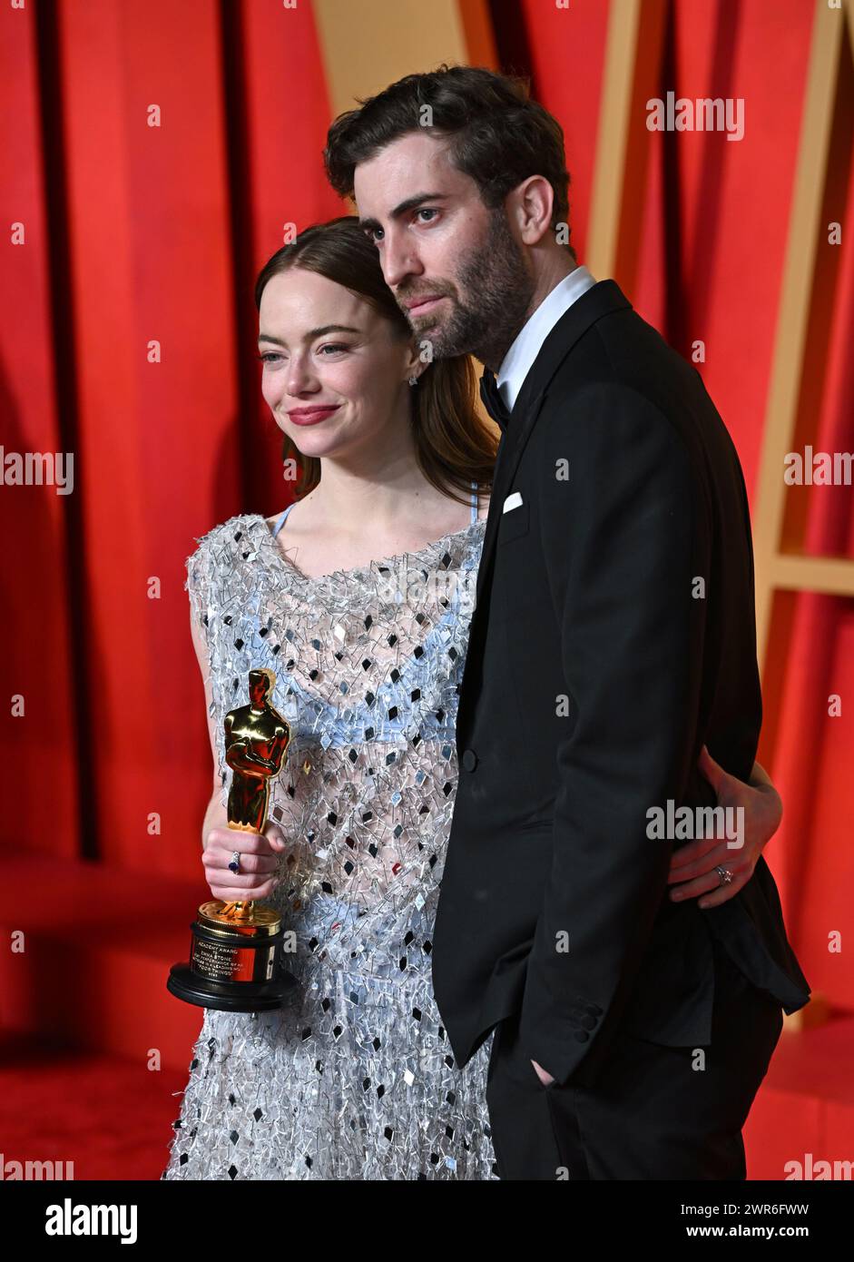 Los Angeles, USA. March 10th, 2024. Emma Stone and Dave McCar arriving ...
