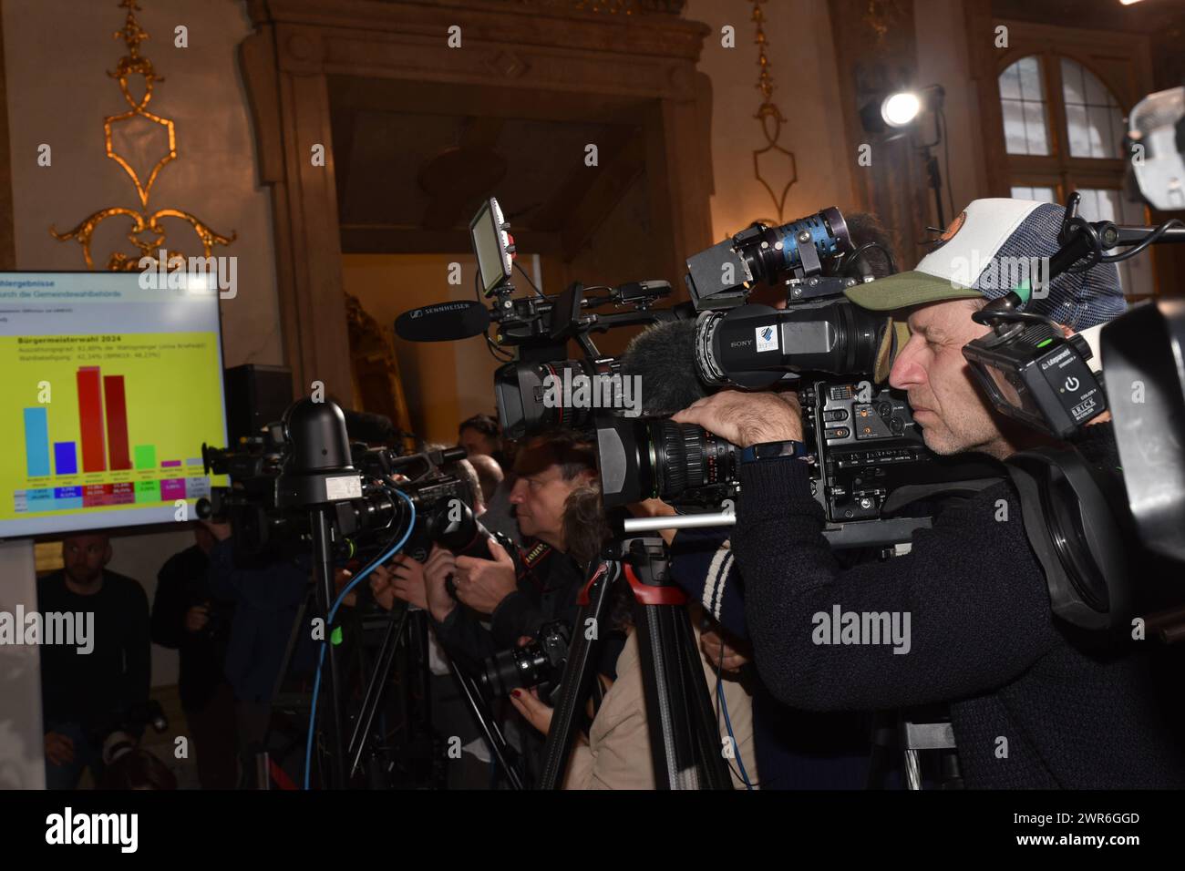 Journalisten im Schloß Mirabell, Bürgermeisterwahl, Gemeinderatswahl ...