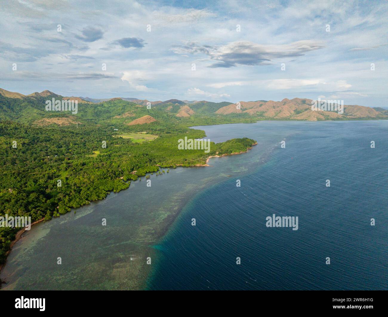Island with beach and turquoise water. Cabo Beach. Coron, Palawan ...