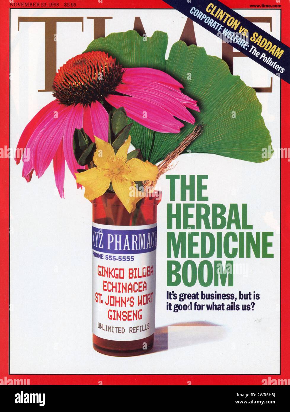 Vintage "Time" magazine 23 November 1998 issue cover, USA Stock Photo ...