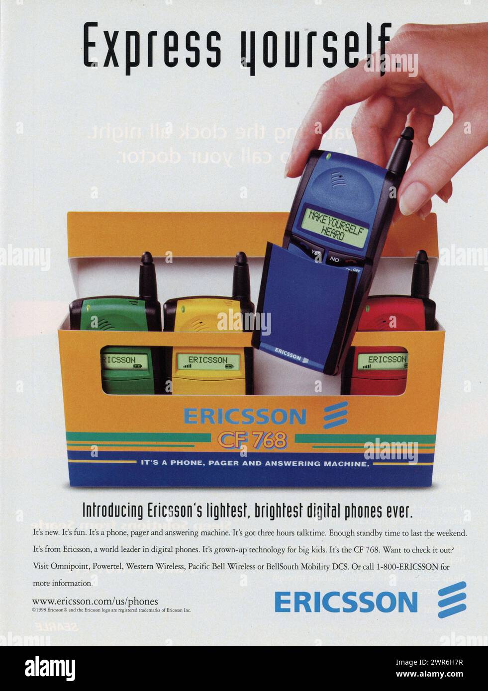 Vintage "Time" magazine 23 November 1998 issue advert, USA Stock Photo ...