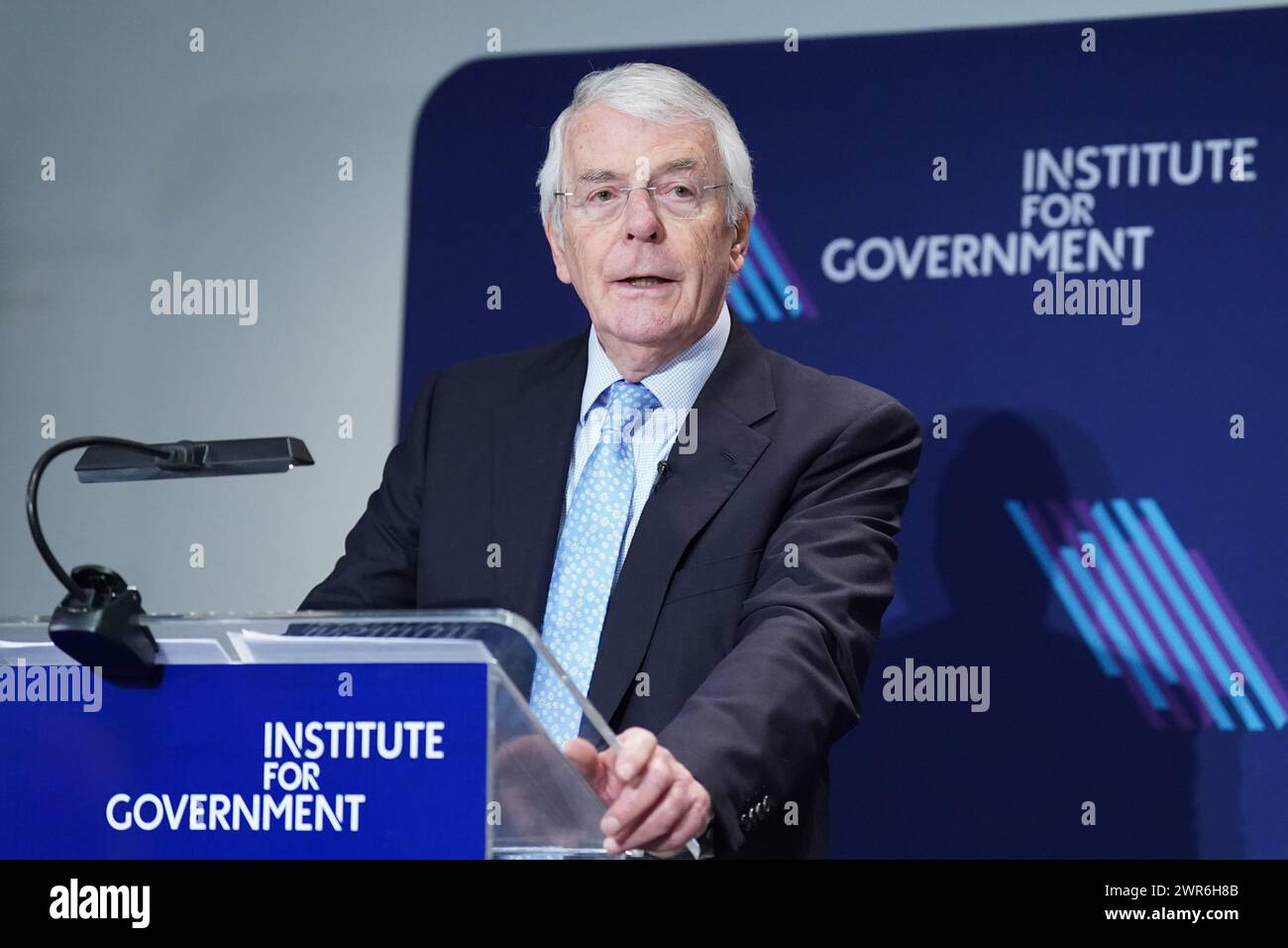 Former prime minister John Major speaking at the launch of the final ...
