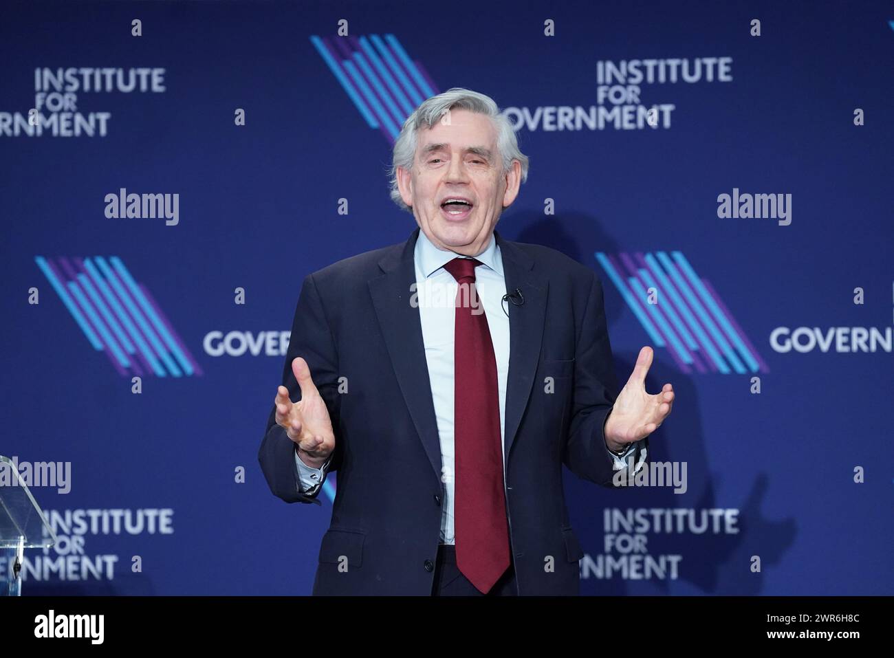 Former prime minister Gordon Brown speaking at the launch of the final ...