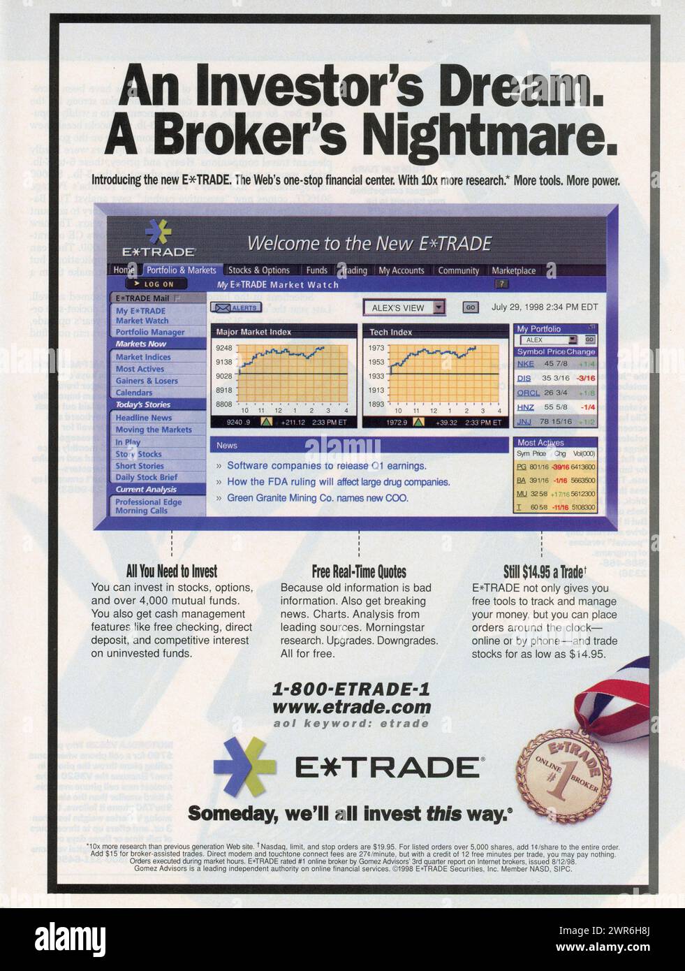 Vintage "Time" magazine 23 November 1998 issue advert, USA Stock Photo ...