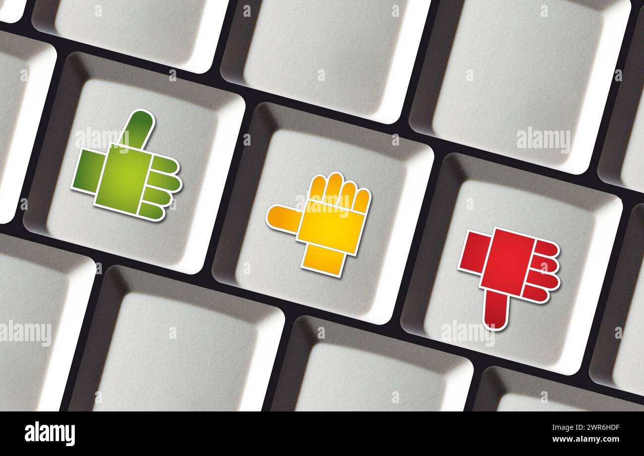 Feedback satisfaction thumb up down buttons on Laptop Keyboard ...
