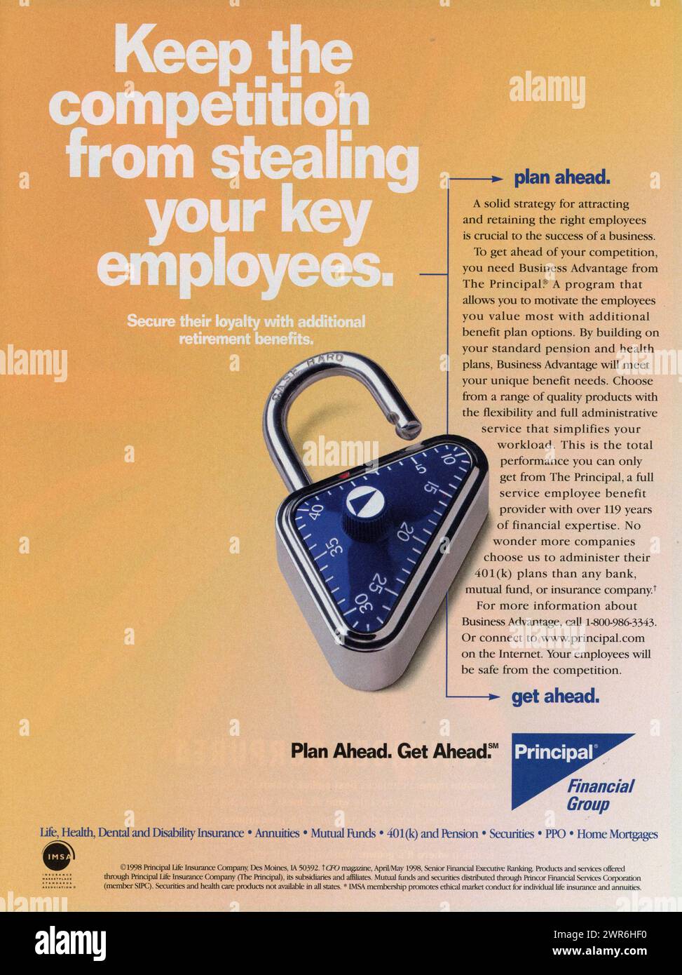 Vintage "Time" magazine 23 November 1998 issue advert, USA Stock Photo ...