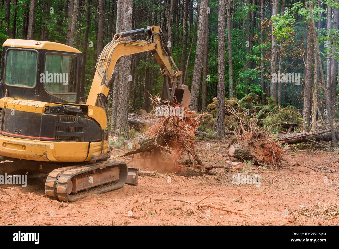 In preparation for construction of residential complex, excavators ...