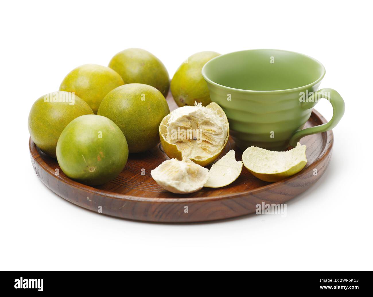 Golden Luo Han Guo on white background Stock Photo - Alamy