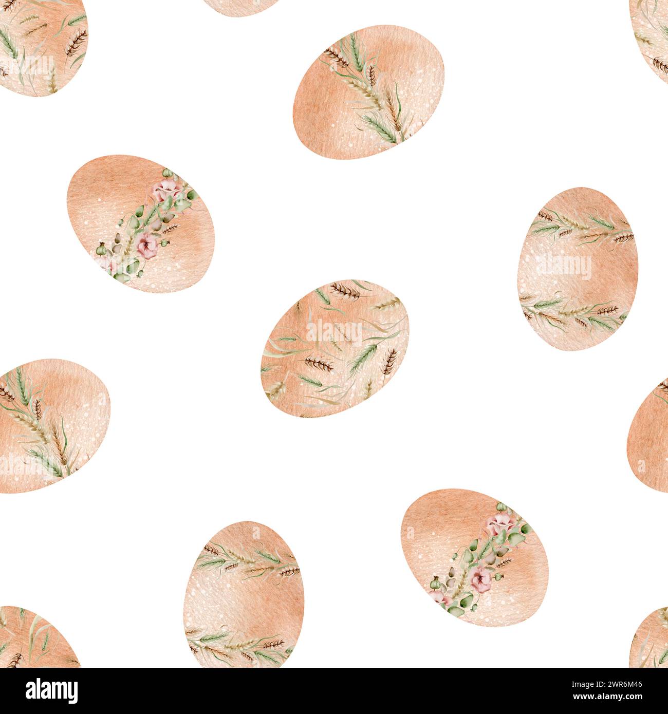 Collection Easter eggs. Watercolour design symbol on a white background ...