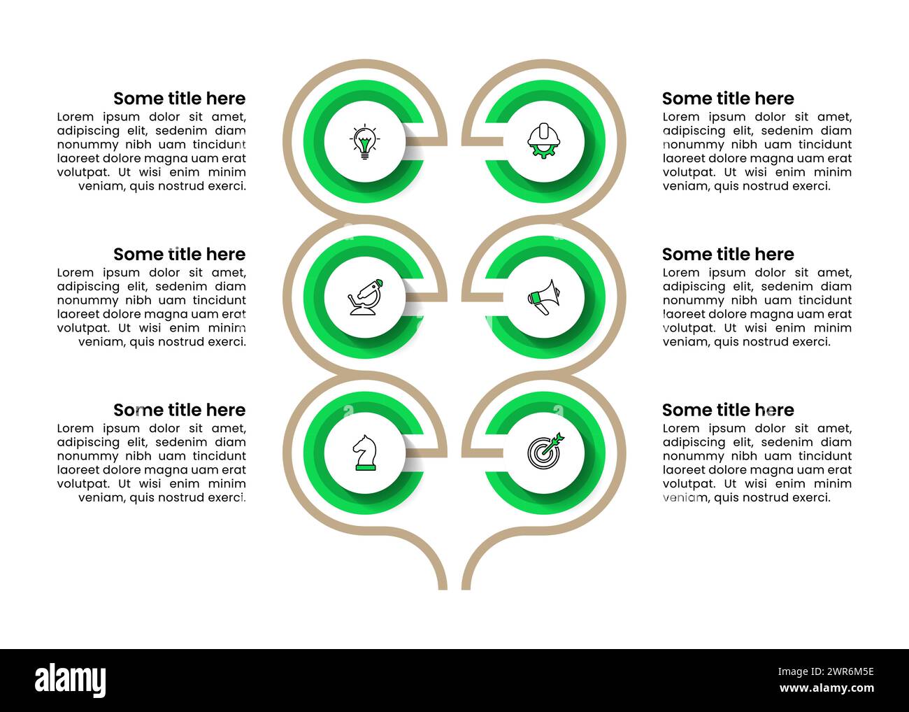Infographic template with icons and 6 options or steps. Abstract tree ...