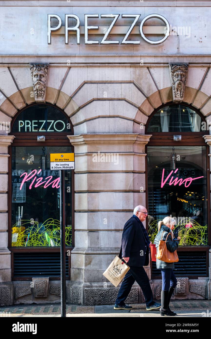 City of Westminster, London UK, March 08 2024, Prezzo Italian Style ...