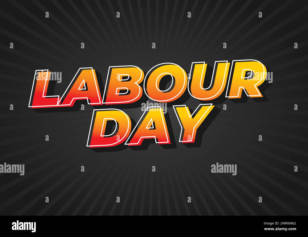 Labour day. Text effect design in yellow red color with eye catching ...