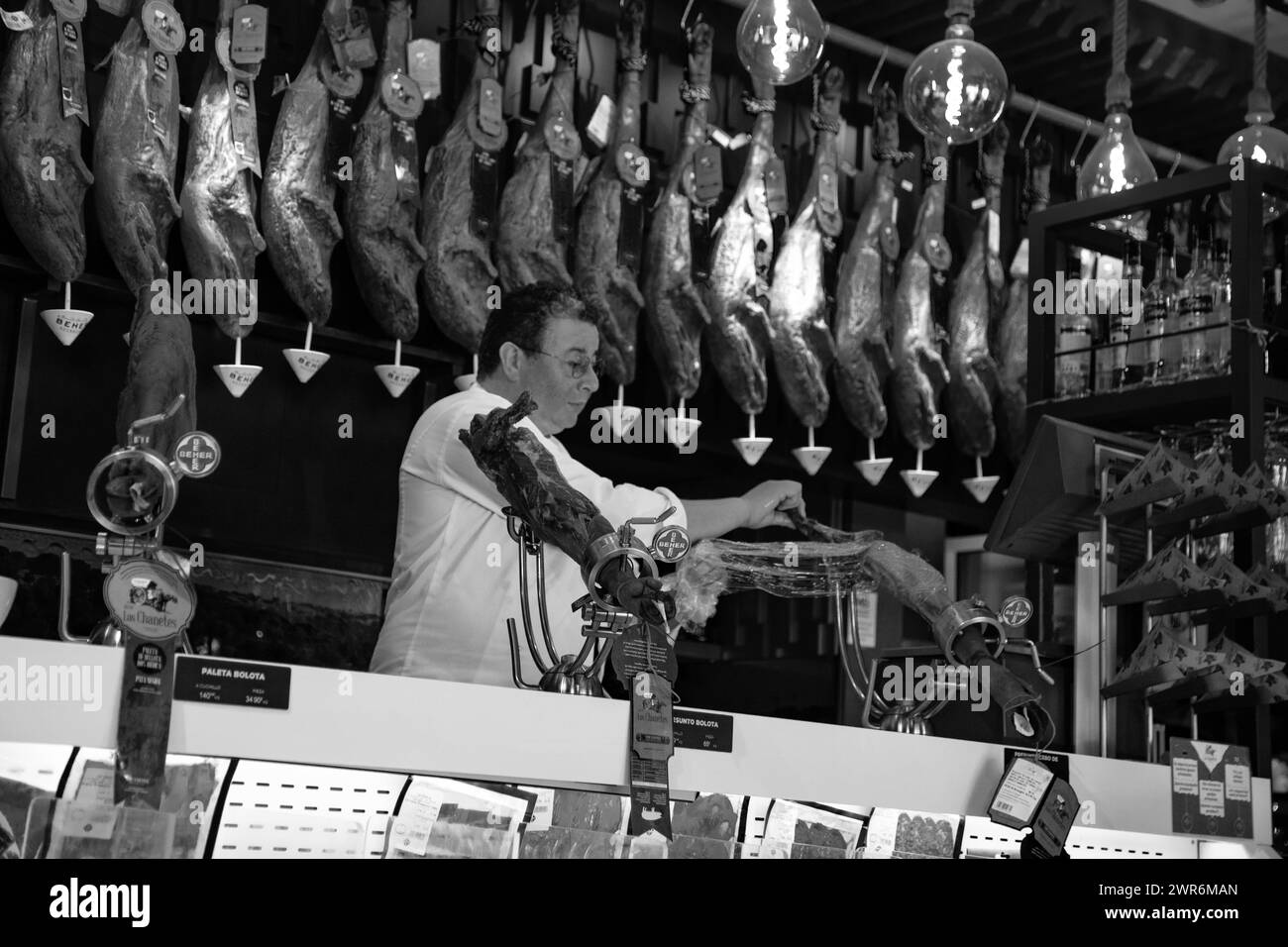 Dried ham Black and White Stock Photos & Images - Alamy