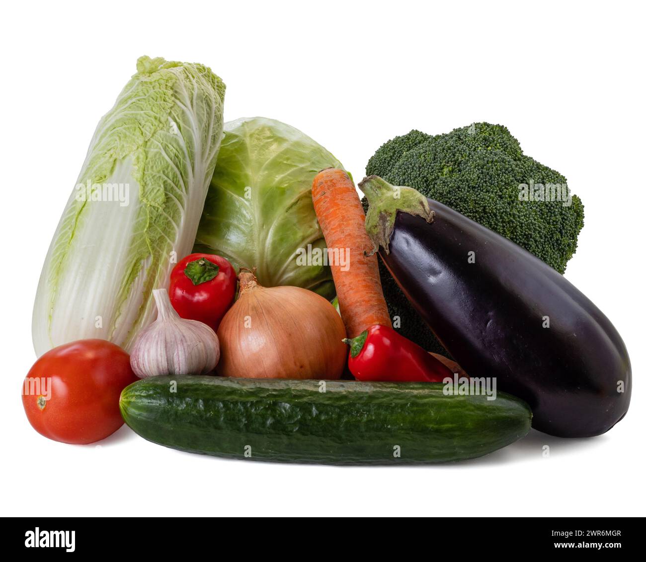 Fresh vegetables still life. Isolated on white background Stock Photo ...