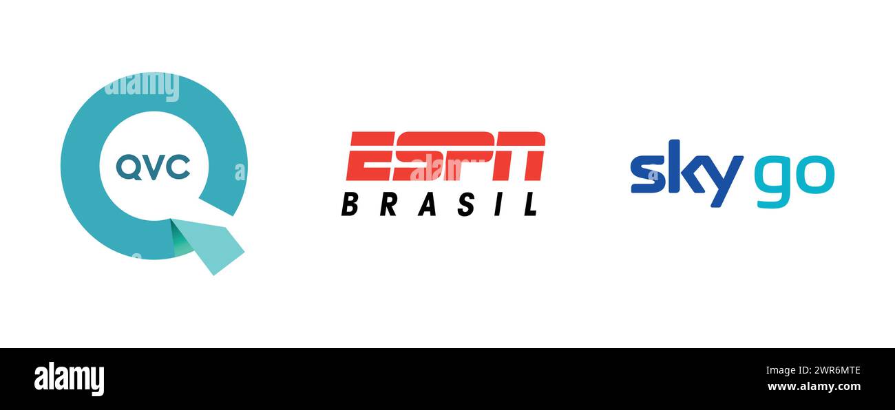 ESPN Brasil, QVC, Sky Go. Vector brand logo collection Stock Vector Image & Art - Alamy