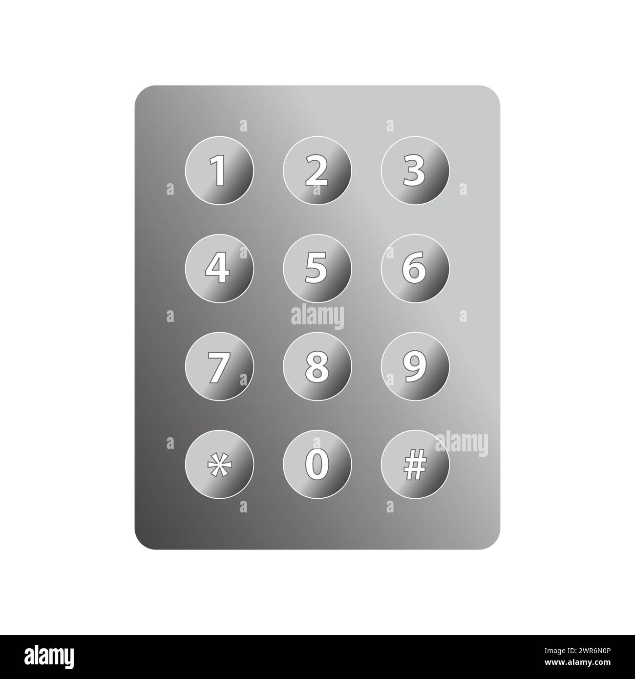 Numeric Digital Securtiy Lock System Pad Background Stock Vector Image