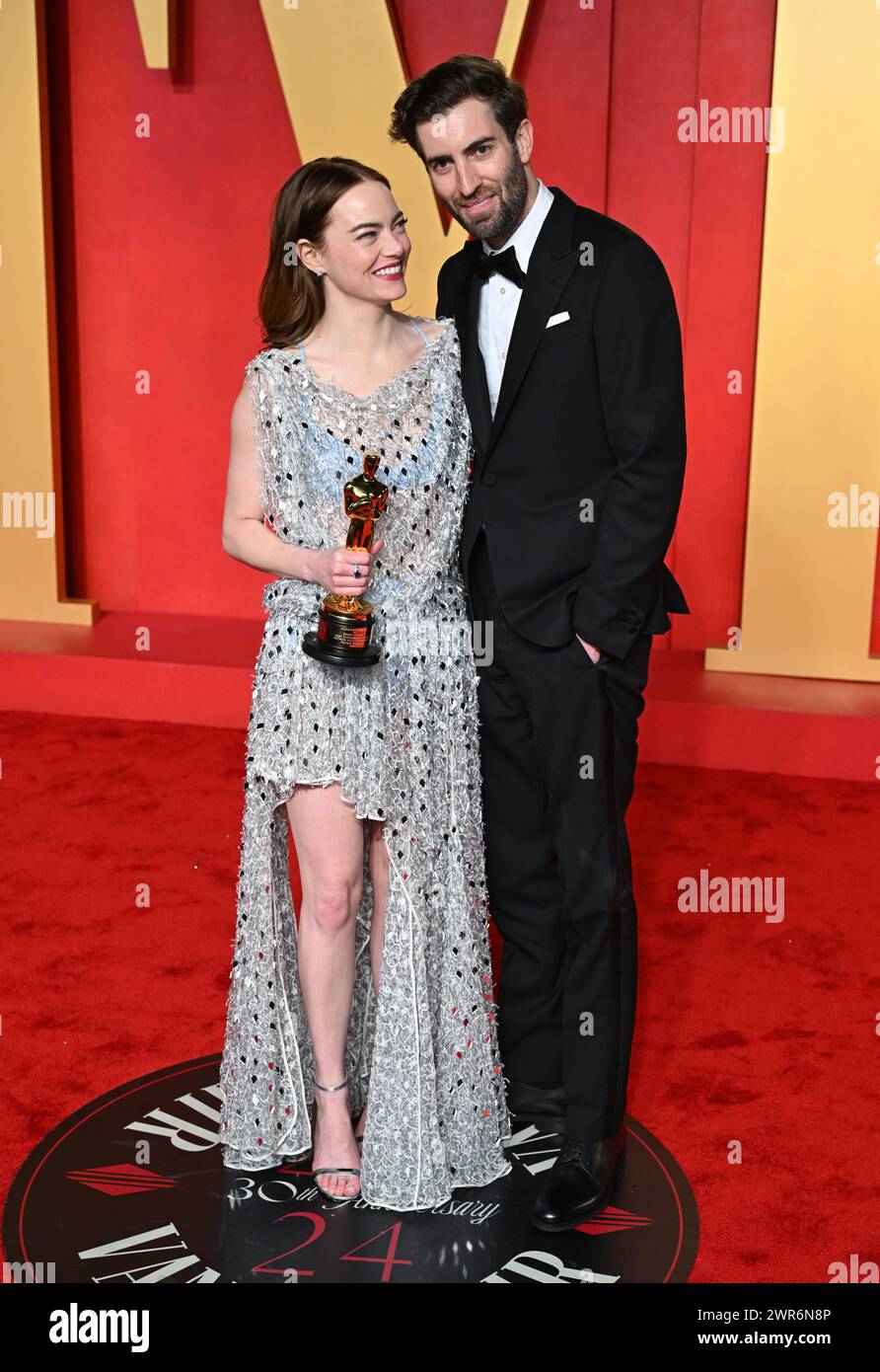 Los Angeles, USA. March 10th, 2024. Emma Stone and Dave McCar arriving ...
