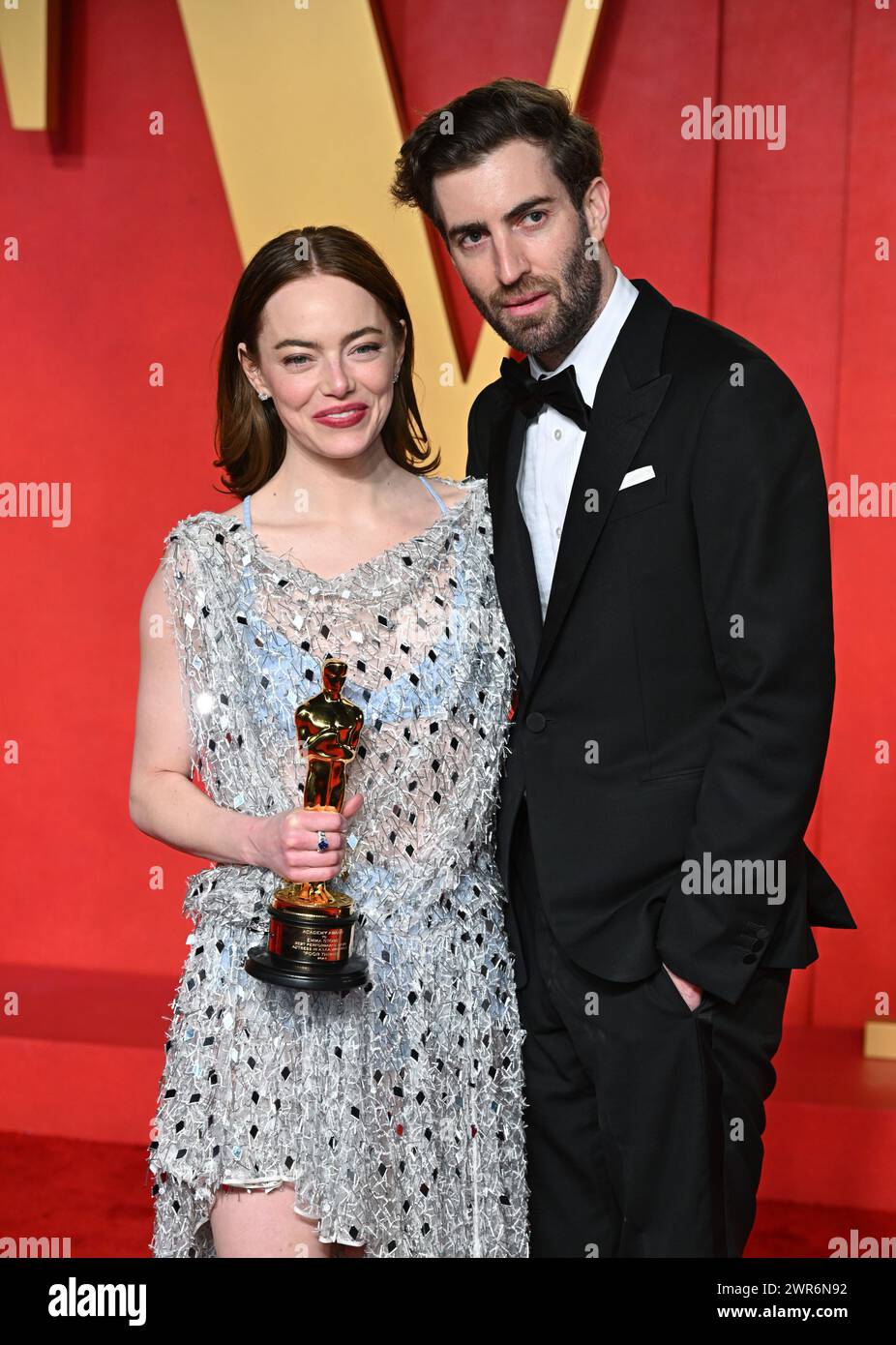 Los Angeles, USA. March 10th, 2024. Emma Stone and Dave McCar arriving ...