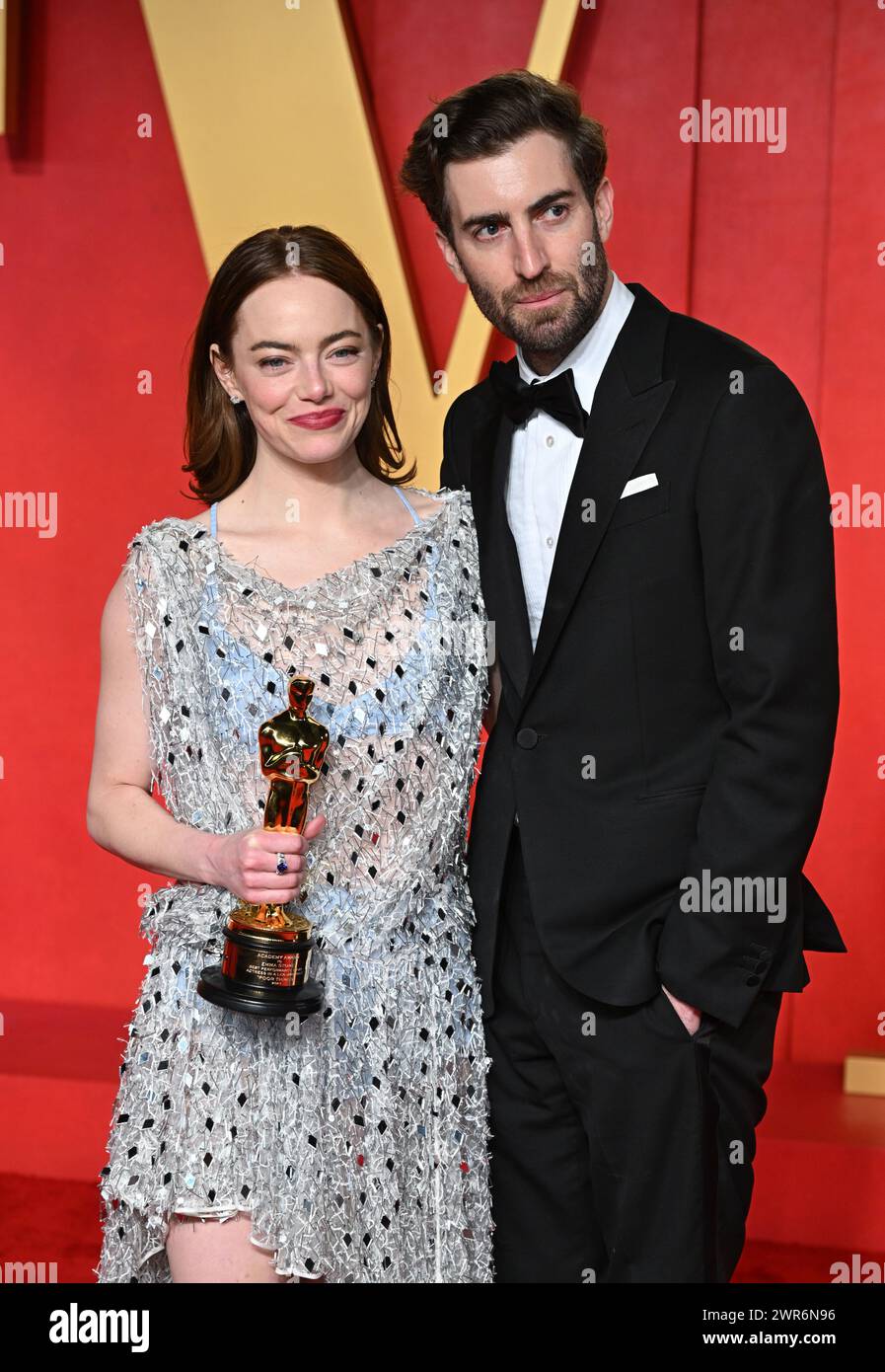 Los Angeles, USA. March 10th, 2024. Emma Stone and Dave McCar arriving ...