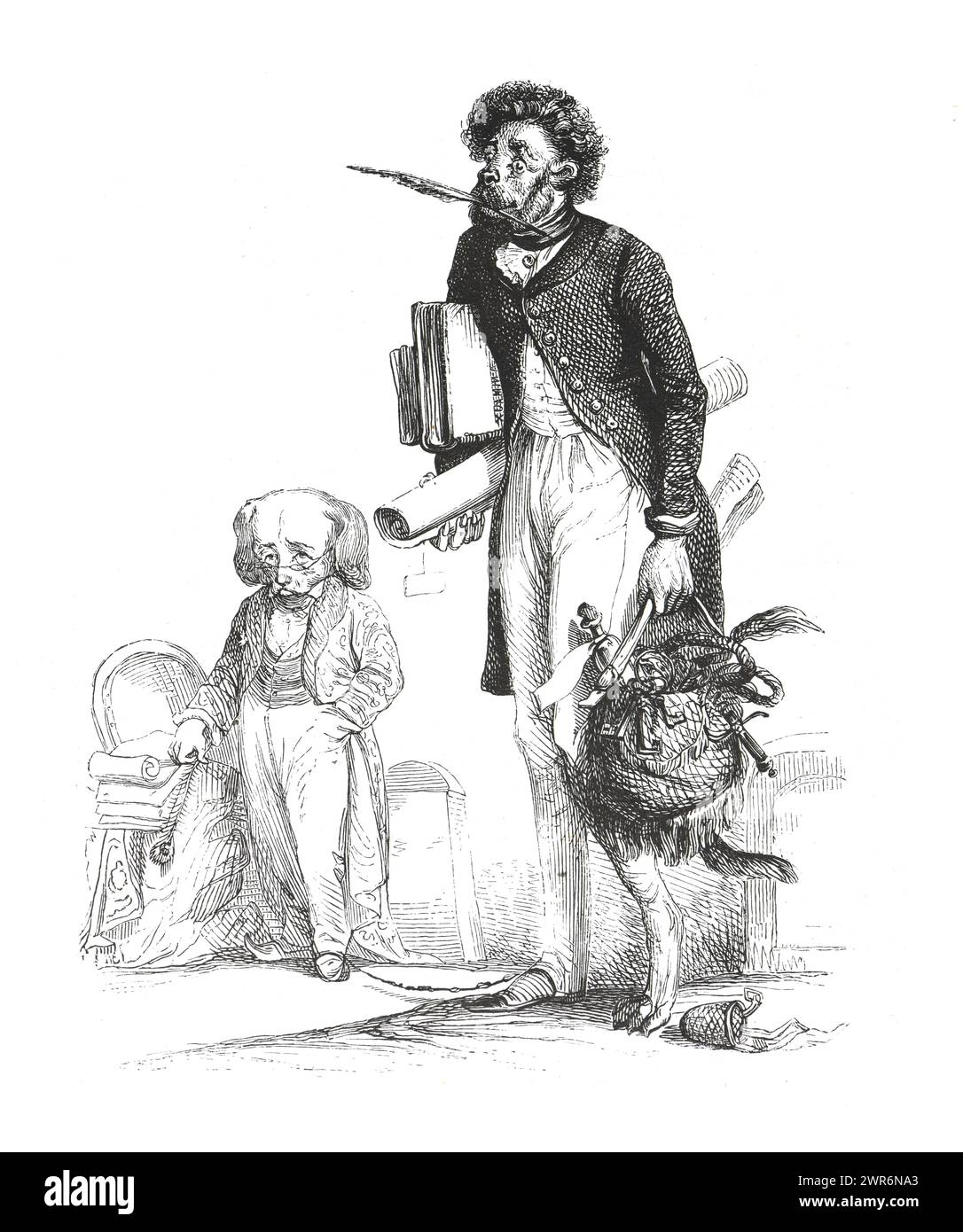 Anthropomorphic animals. humanized dog as a writer. dog as a bookmaker ...
