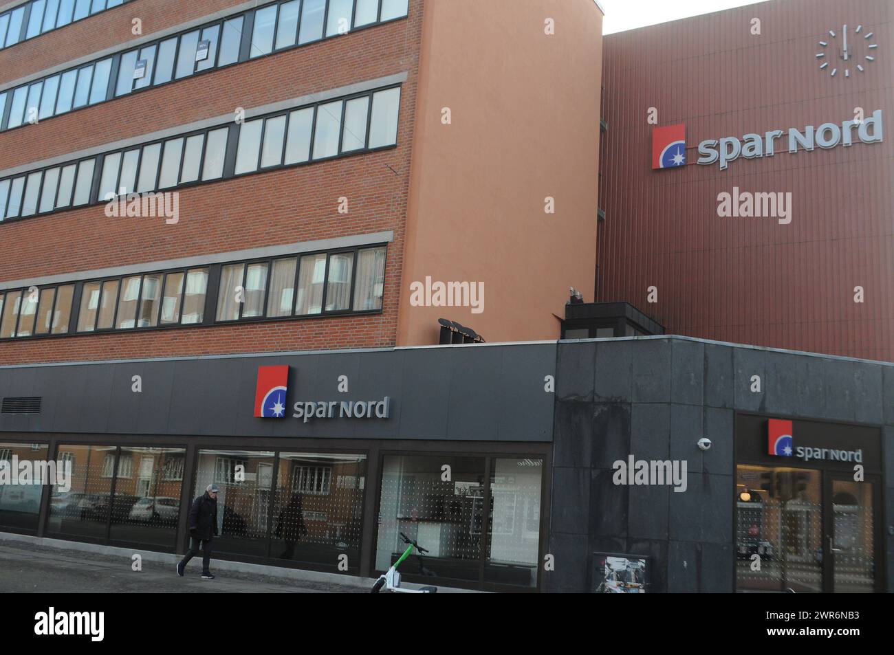 Copenhagen, Denmark /11 March 2024/Spar Nord bank branch building in ...
